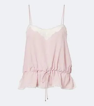 Chloé Lace-trimmed Silk Camisole - Pink