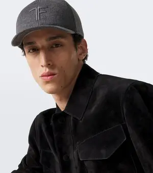 TOM FORD Logo Cashmere Baseball Cap - Grey