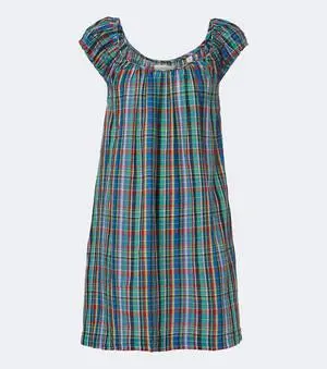 DÔEN Faye Plaid Cotton Minidress - Multicoloured