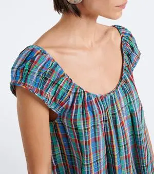 DÔEN Faye Plaid Cotton Minidress