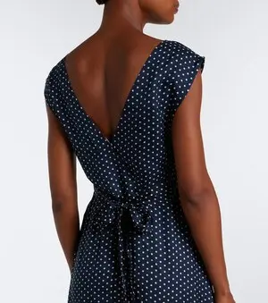 DÔEN Tahlia Polka Dot Silk-blend Midi Dress