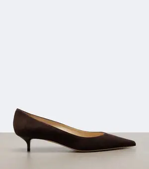 JIMMY CHOO Amelia Suede Pointed Toe Pumps - Brown