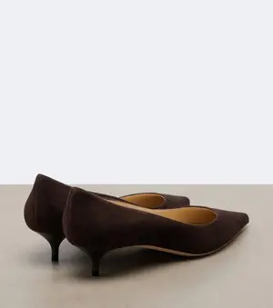 JIMMY CHOO Amelia Suede Pointed Toe Pumps - Brown