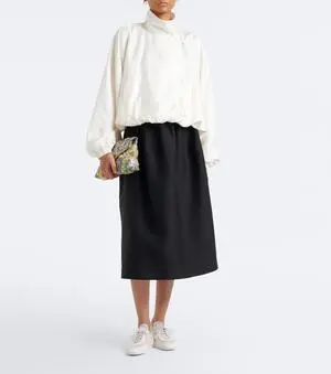 JIMMY CHOO Suede-trimmed Embellished Sneakers - White