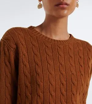 Valentino Garavani Vlogo Cable-knit Cashmere Sweater