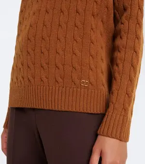 Valentino Garavani Vlogo Cable-knit Cashmere Sweater