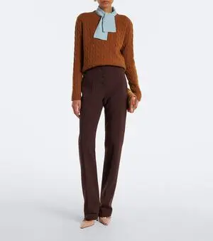 Valentino Garavani Vlogo Cable-knit Cashmere Sweater