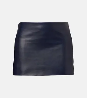 Khaite Jett Leather Miniskirt - Blue