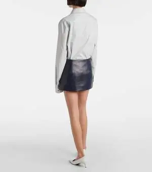 Khaite Jett Leather Miniskirt - Blue