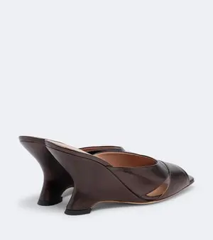 MALONE SOULIERS Lourdes Metallic Leather Wedge Mules