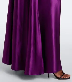 FFORME Satin Maxi Dress In Violet - Purple