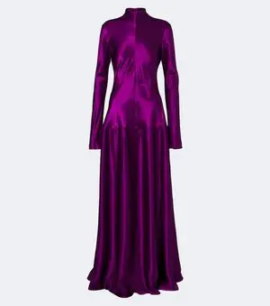 FFORME Satin Maxi Dress - Purple
