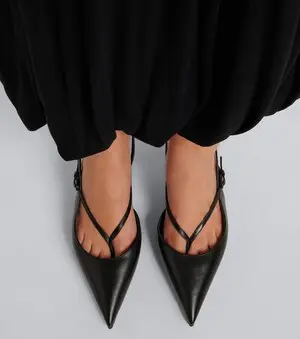 CHRISTIAN LOUBOUTIN Miss Z Leather Slingback Pumps