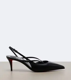 CHRISTIAN LOUBOUTIN Miss Z Leather Slingback Pumps