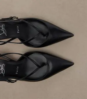 CHRISTIAN LOUBOUTIN Miss Z Leather Slingback Pumps