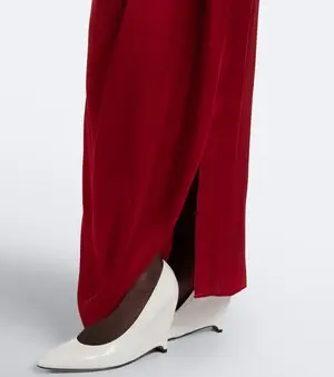 MAISON MARGIELA Draped Satin Maxi Dress - Red