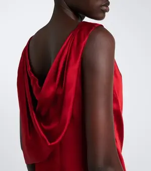 MAISON MARGIELA Draped Satin Maxi Dress - Red