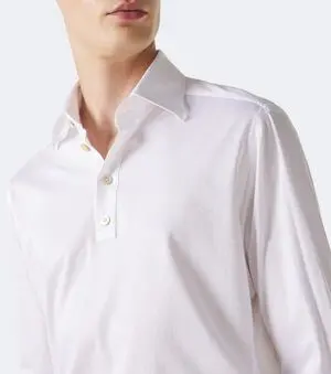Kiton Cotton Poplin Polo Top