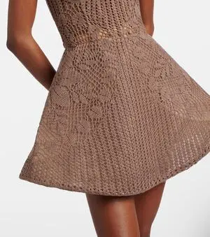 Magda Butrym Crochet Cotton Corset Dress - Brown