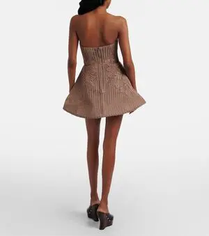 Magda Butrym Crochet Cotton Corset Dress - Brown