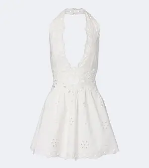 Retrofete Broderie Anglaise Cotton Blend Minidress - White