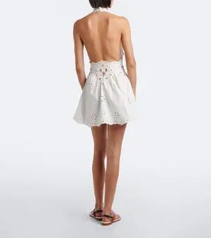 Retrofete Broderie Anglaise Cotton Blend Minidress