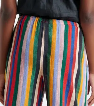 Staud Mateo Striped Cotton Wide-leg Pants