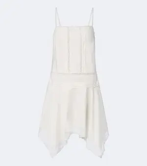 Staud Corinna Embroidered Cotton Voile Mini Dress - White
