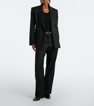 Isabel Marant Étoile Noanda Wool-blend Pinstriped Straight-leg Pants
