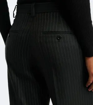 Isabel Marant Étoile Noanda Wool-blend Pinstriped Straight-leg Pants