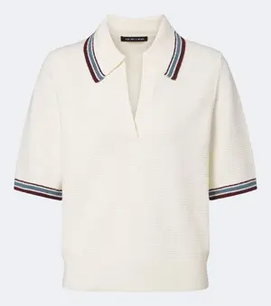 Veronica Beard Quinnelle Knitted Polo Shirt - White