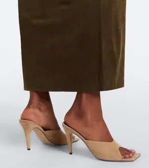 CHRISTEN Suede Mules - Beige