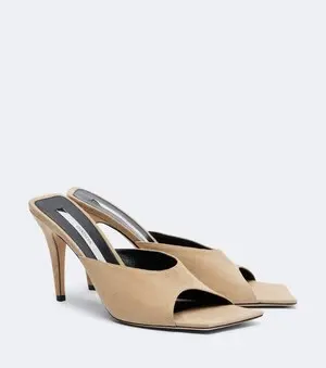 CHRISTEN Suede Mules - Beige