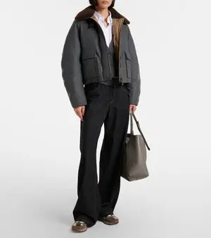 Brunello Cucinelli Monili Shearling-trimmed Leather Sneakers - Beige