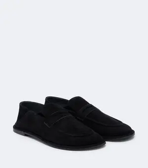 A.emery Clarence Suede Penny Loafers - Black