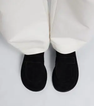 A.emery Clarence Suede Penny Loafers - Black