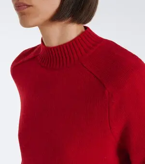 Loulou De Saison Ruth Cashmere Mockneck Sweater - Red