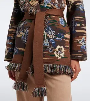 Alanui Tex Hawaii Jacquard Wool-blend Cardigan