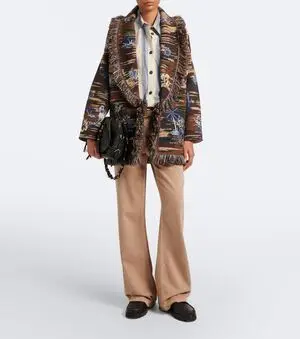 Alanui Tex Hawaii Jacquard Wool-blend Cardigan