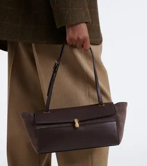 Savette Symmetry Trapeze Leather Shoulder Bag - Brown