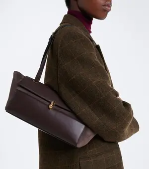 Savette Symmetry Trapeze Leather Shoulder Bag - Brown