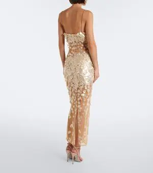 Retrofete Embellished Cocktail Dress - Beige
