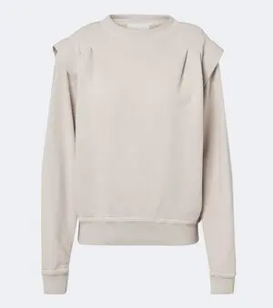 MARANT ETOILE Cotton Jersey Sweatshirt With Gathered Shoulders - Beige