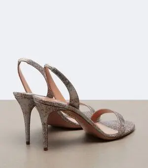 AQUAZZURA Metallic Leather Slingback Sandals