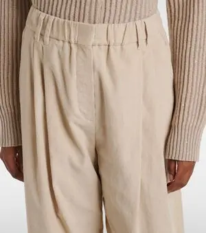 Brunello Cucinelli Cotton-blend Corduroy Wide-leg Pants