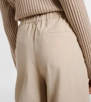 Brunello Cucinelli Cotton-blend Corduroy Wide-leg Pants