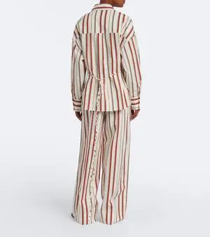 SIR. Alva Striped Cotton Wide-leg Pants