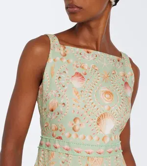 Agua Bendita Abeja Printed Tiered Linen Maxi Dress