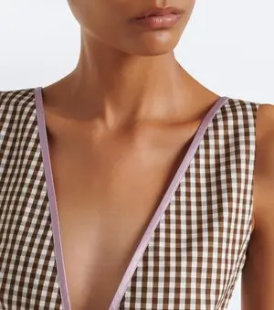 Valentino Garavani Gingham Cotton Crop Top