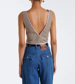 Valentino Garavani Gingham Cotton Crop Top